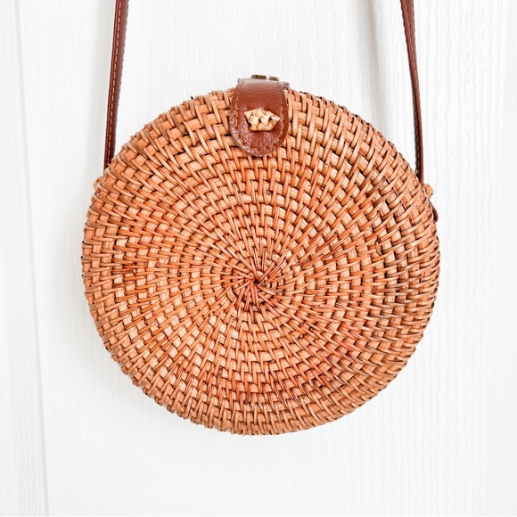 Bags | Round Rattan Bag Crossbody | Poshmark